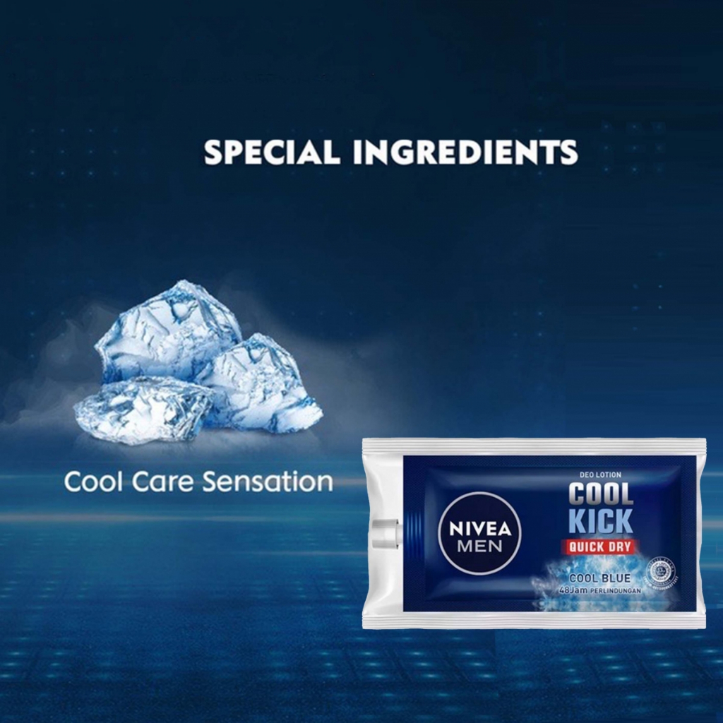 Jual Nivea Men Deo Lotion Cool Kick Cool Blue Deodorant Sachet 9ml ...