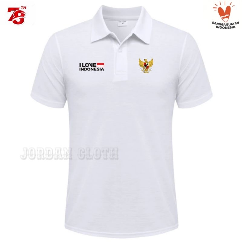 Jual Polo shirt Tshirt Kaos Kerah I Love Indonesia Garuda | Shopee ...