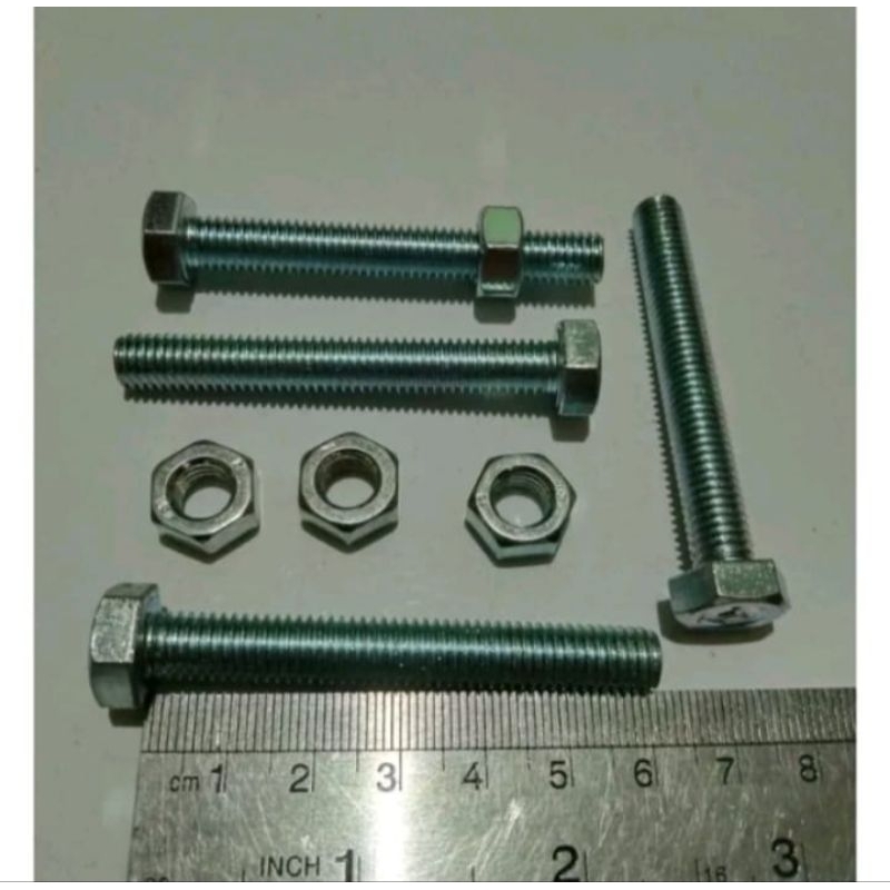 Jual BAUT MUR PUTIH BMP M8 X 60 MM GALVANIS ( KUNCI 13 ) | Shopee Indonesia