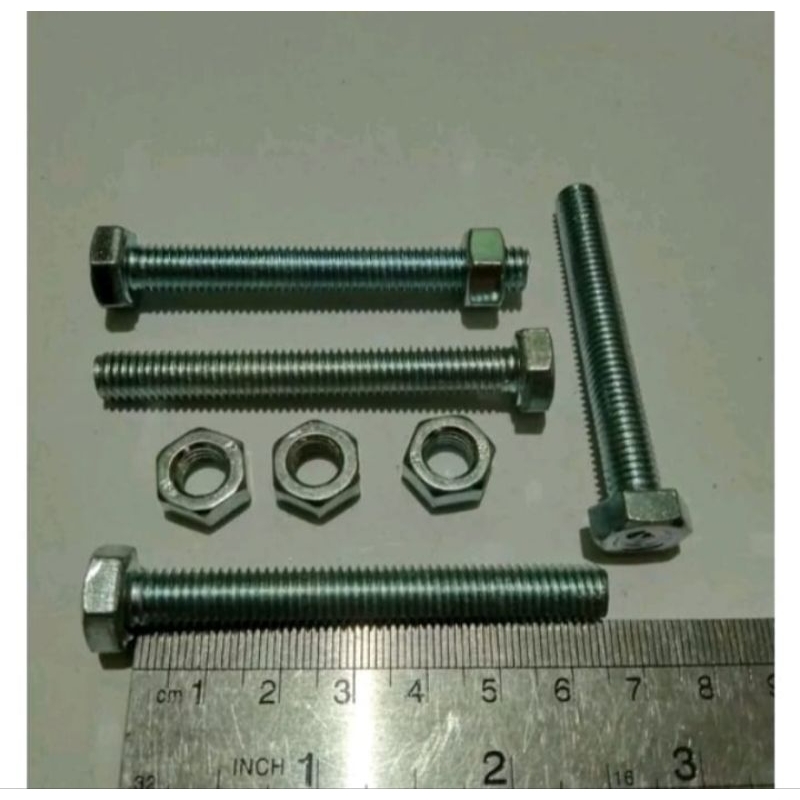 Jual BAUT MUR PUTIH BMP M8 X 65 MM GALVANIS ( KUNCI 13 ) | Shopee Indonesia