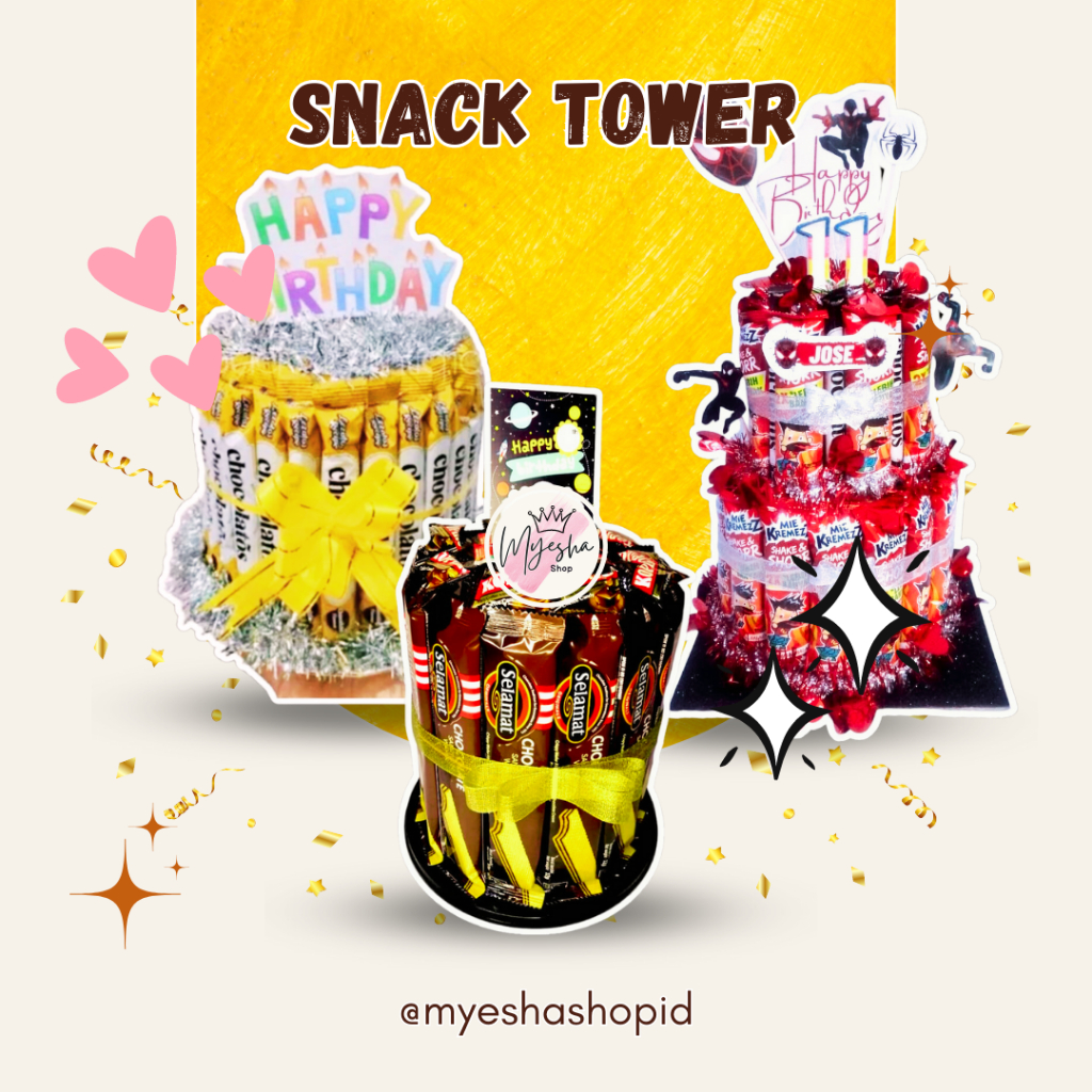 Jual SNACK TOWER | SNACK TART | CAKE TART SNACK | SNACK ULANG TAHUN ...