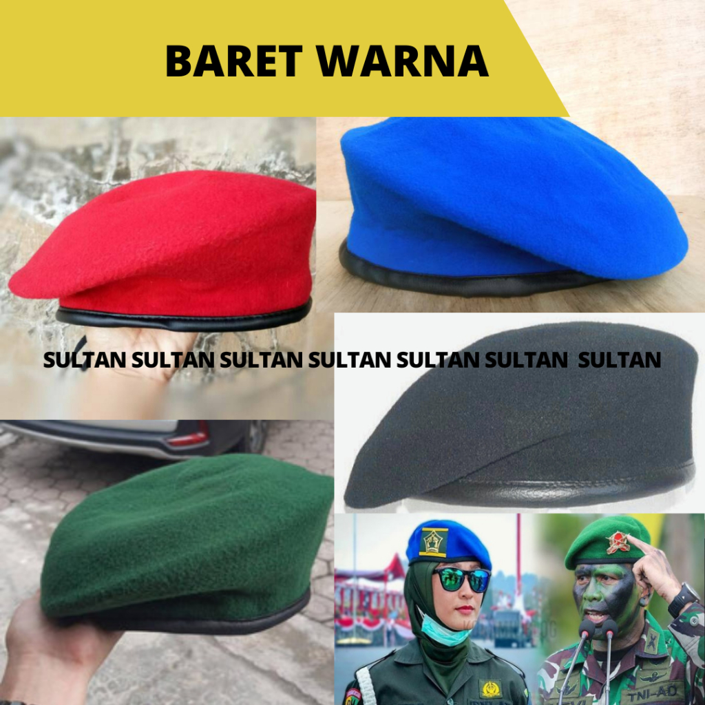 Jual BARET WARNA BIRU HIJAU HITAM MERAH Biru dan Hijau TNI AD STANDARD ...