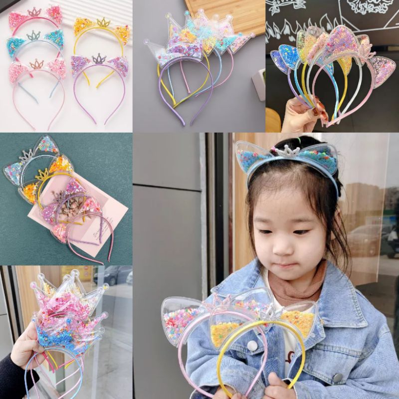 Jual Bando Mahkota / Bando Anak Bentuk Telinga Kucing / Bando F5824 ...