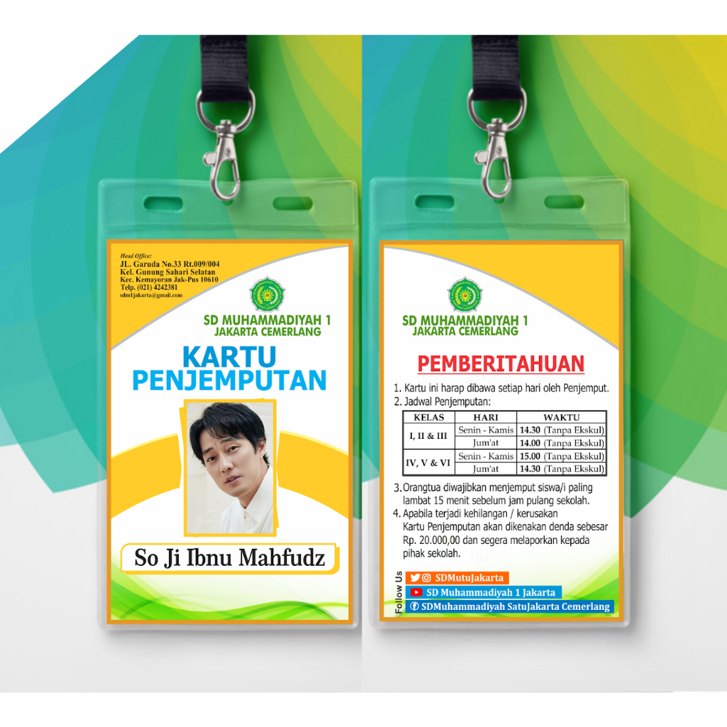 Jual Kartu jemput penjemputan siswa bahan PVC | Shopee Indonesia