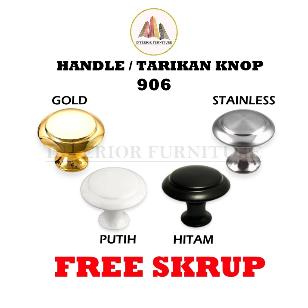 Jual Knop Bulat Stainless dan Babet Knob Tarikan Laci Lemari 906 Knob ...