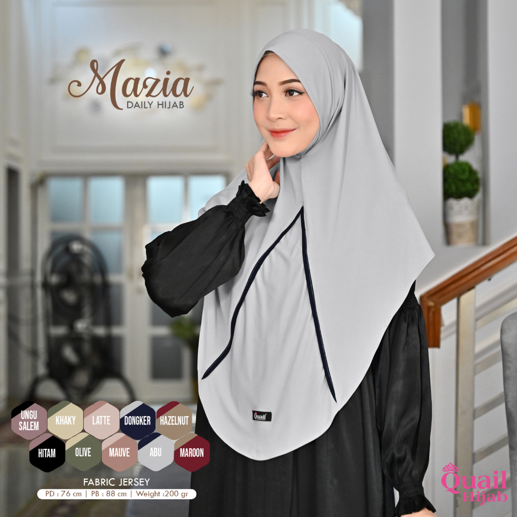 Jual Jilbab Dagu Instan MAZIA Quail Hijab Original Daily Jersey Premium Terbaru COD Distributor ...
