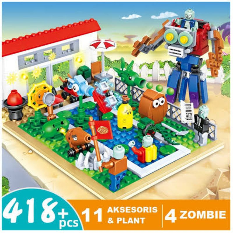 Jual MAINAN ZOMBIES WAR PLANTS SUMMER POND MECHA BLOCKS EDUKASI HOBI ...