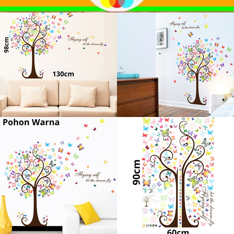 Jual WALLSTICKER WALL STICKER WALLSTIKER STIKER SETIKER SETICKER DINDING MOTIF POHON DAUN WARNA ...