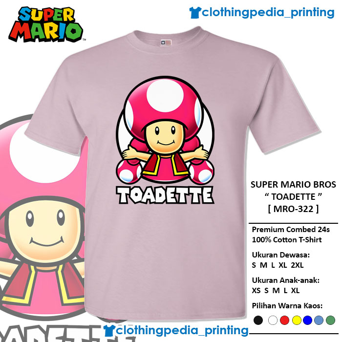 Jual Kaos Baju Toadette The Super Mario Bros Character Toadette T-Shirt ...