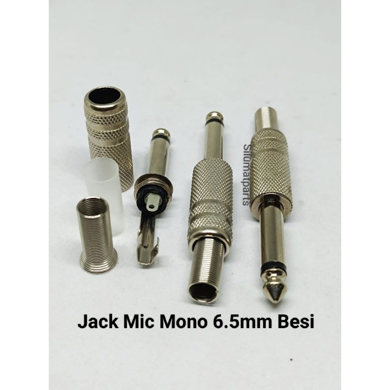 Jual Jack Akai MONO Besi Silver / Jak audio mono 6.5mm mic gitar bas ...