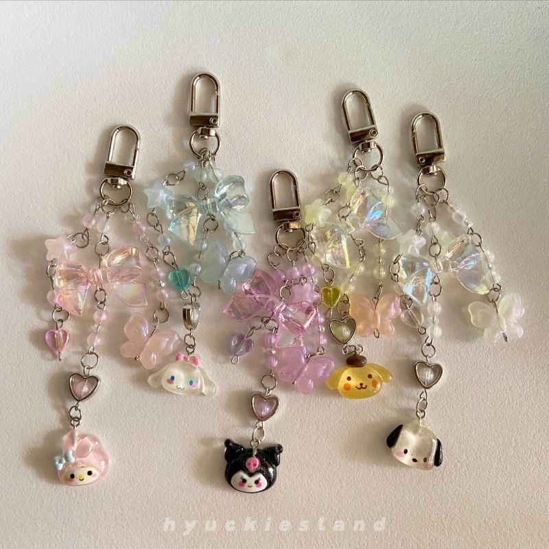 Jual sanrio beaded keychain — handmade gantungan kunci handphone ...