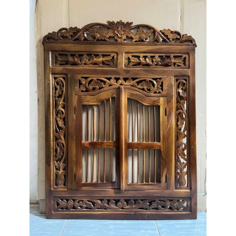 Jual Hiasan Dinding Jendela Krepyak kayu ukuran 90 x 70 cm | Shopee ...