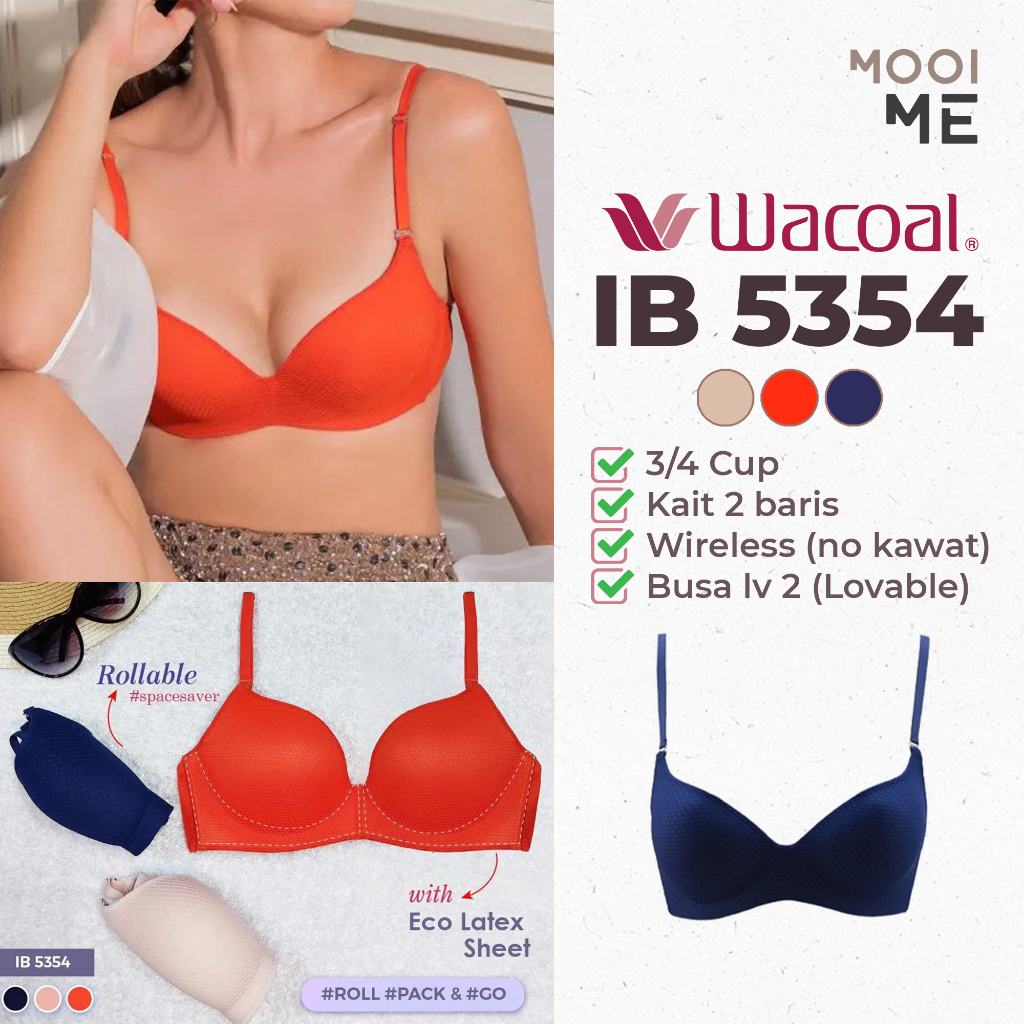 Jual Wacoal Mood IB 5354 Travel Bra Push Up 3/4 Cup Wireless (Tanpa Kawat) Busa Sedang | Shopee ...