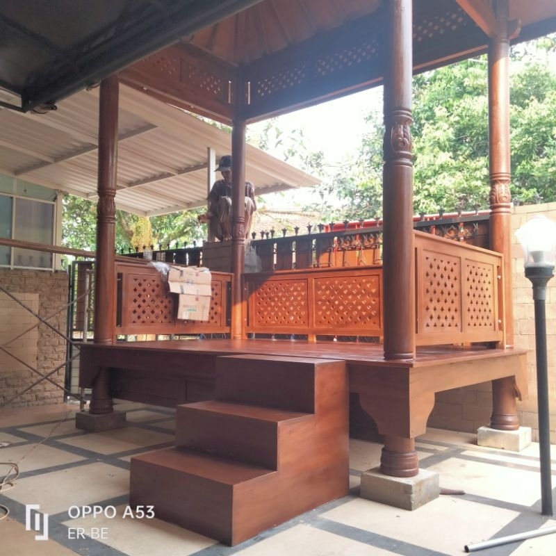 Jual gazebo saung minimalis kayu jati ukuran 2 x 3 meter | Shopee Indonesia