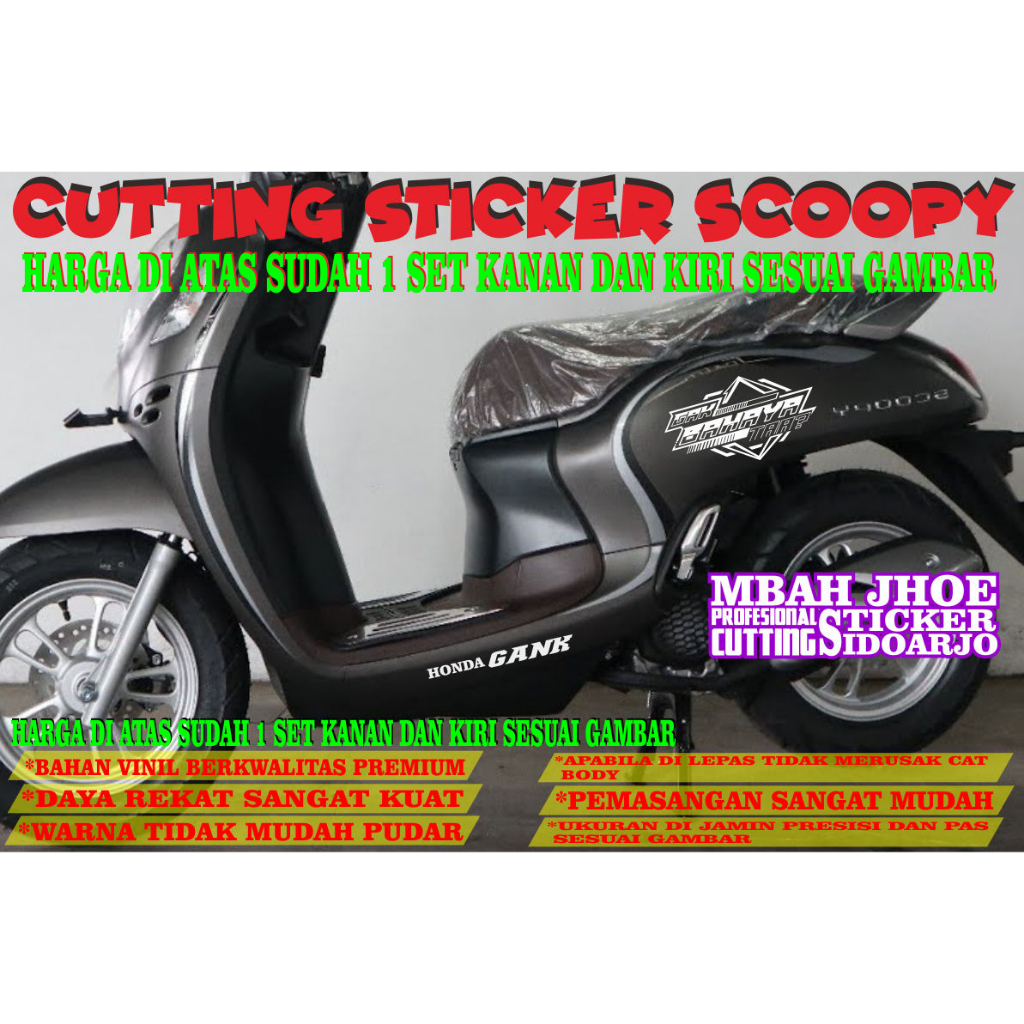 Jual cutting sticker scoopy custom | Shopee Indonesia
