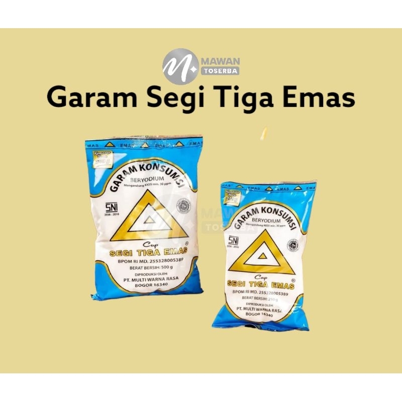 Jual Garam Dapur Garam Halus Garam Yodium Cap Segi Tiga Emas 500 Gram ...