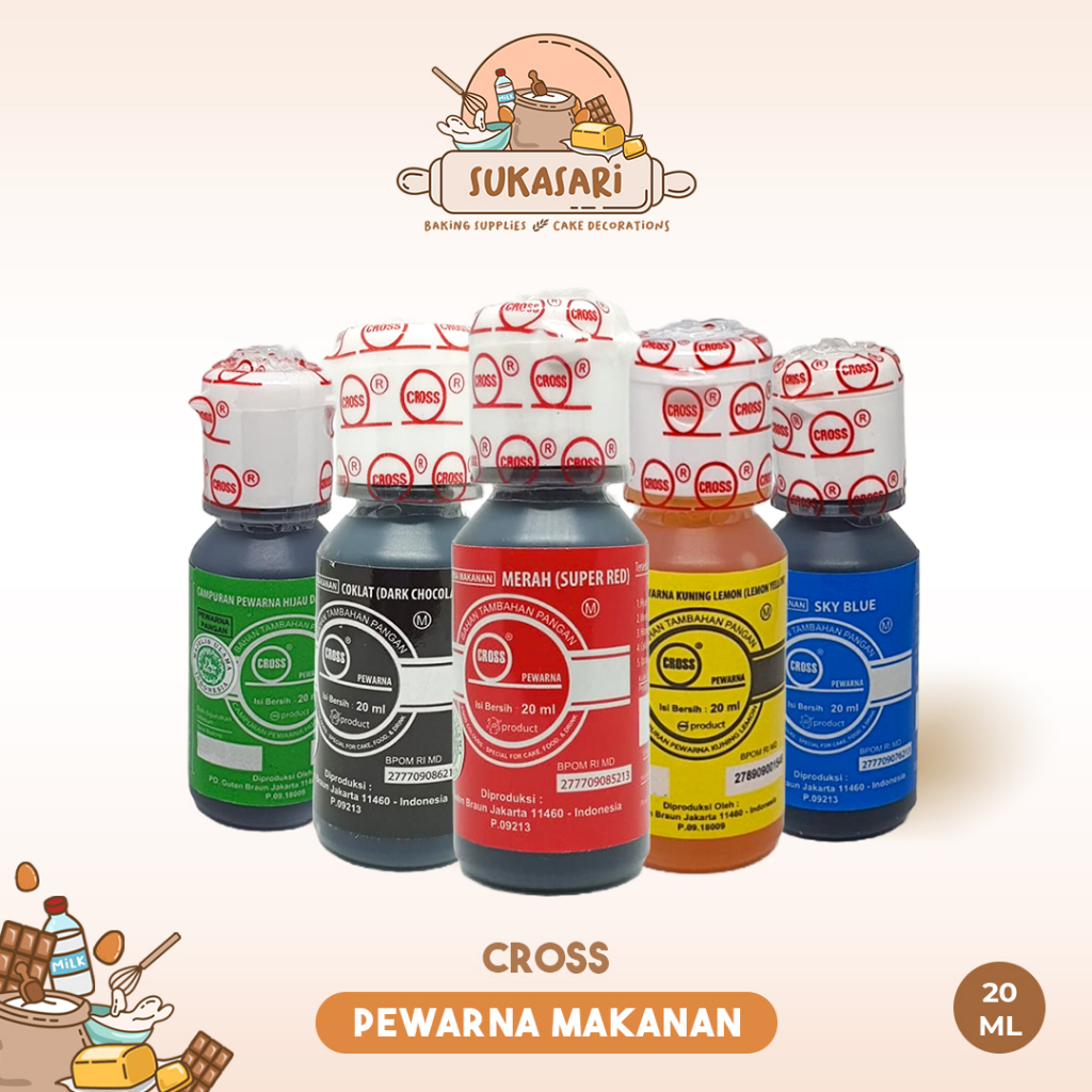 Jual Sukasari - Pewarna Makanan 20ml / Cross Food Coloring Oil Based ...