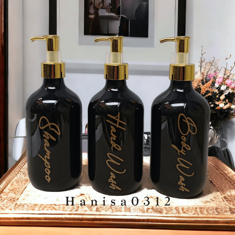 Jual Botol Sabun Cair Aesthetic Glossy Gold Luxury 500ml / Botol Sabun ...