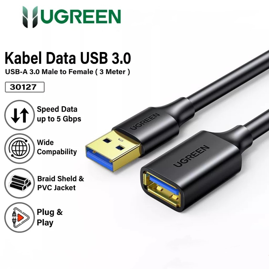 Jual Ugreen 30127 kabel extension perpanjangan usb hub 3.0 male to ...
