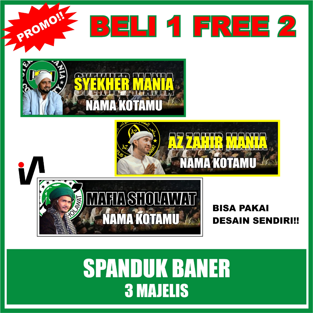 Jual (Promo Beli 1 Dapat 3) Spanduk Banner Mafia Sholawat, Az Zahir ...