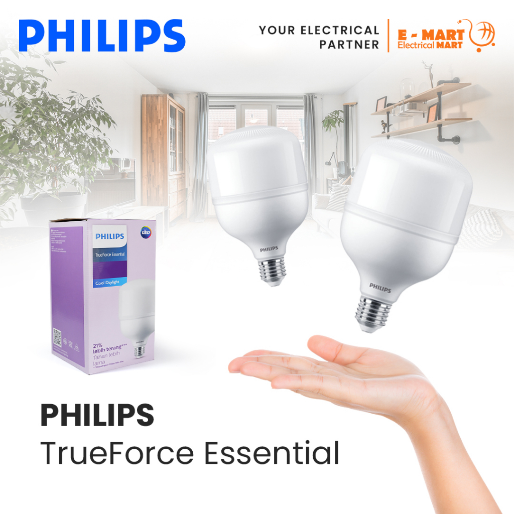 Jual Lampu LED Philips Trueforce Ess 20W 25W 35W 45W WATT Putih CDL E27 Tforce Essential Bulb ...
