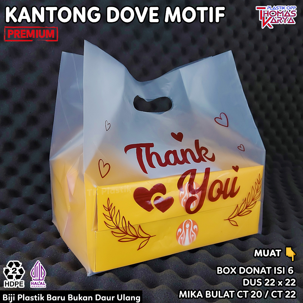 Jual Plastik Bolu Susu Motif THANK YOU isi 50 Paper Bag Box Brownies ...