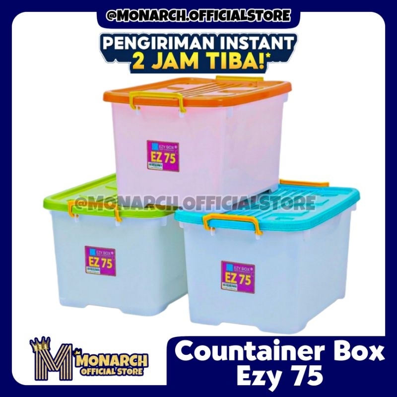 Jual [INSTANT] CONTAINER BOX BESAR EZY CB 75 TEMPAT PENYIMPANAN 75 LITER PALEMBANG | Shopee ...