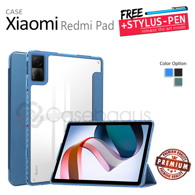 Jual Xiaomi Redmi Pad 2022 - Transparent Leather Flip Case Cover ...