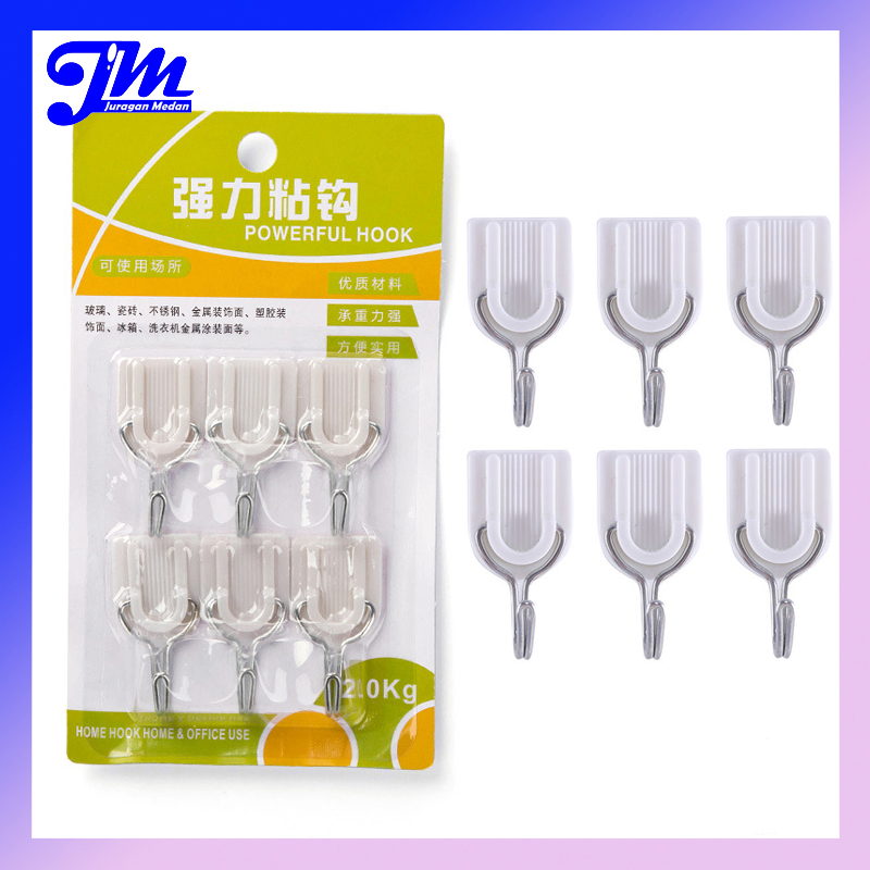 Jual Isi 6 Powerful hook Gantungan barang HOOK Kait Besi Cantolan ...
