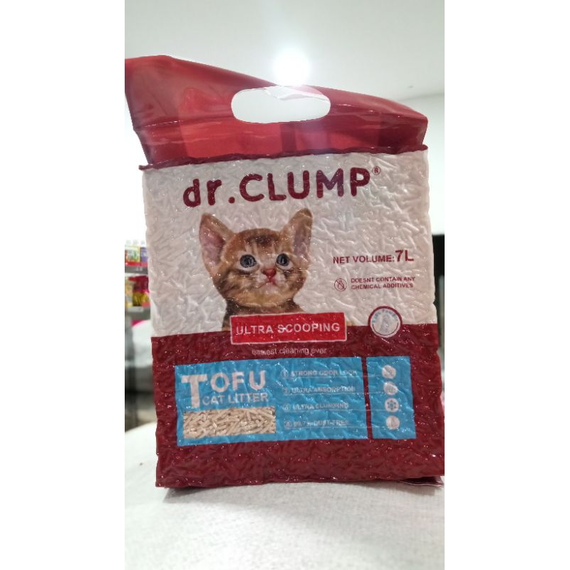 Jual DR CLUMP Tofu cat litter 7liter pasir gumpal wangi baby powder ...