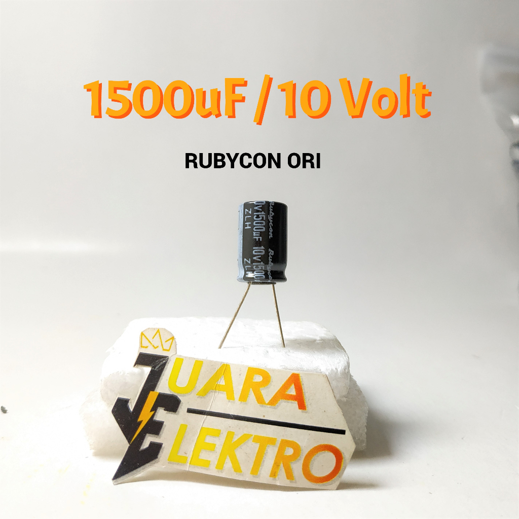Jual KAPASITOR ELCO 1500uF / 10V | Elko 1500 uF/10 Volt (RUBYCON ORI) | Shopee Indonesia