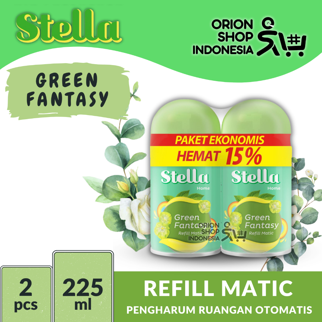 Jual Stella Matic Refill 225 Ml Green Fantasy Isi 2 - Isi Ulang Stella ...
