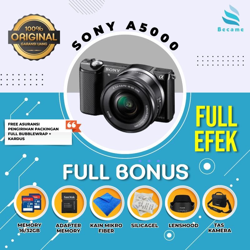 Jual Sony A5000 WiFi Mulus + Memory 32gb + Tas Baru + Garansi Toko | Shopee Indonesia