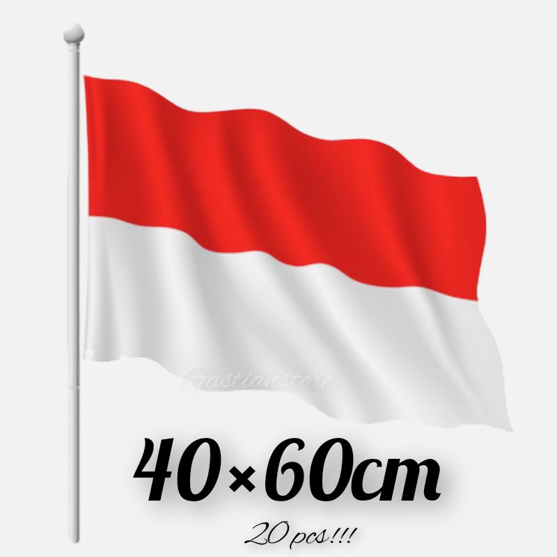 Jual Bendera merah putih ukuran 40×60cm isi 20pcs bendera Indonesia ...