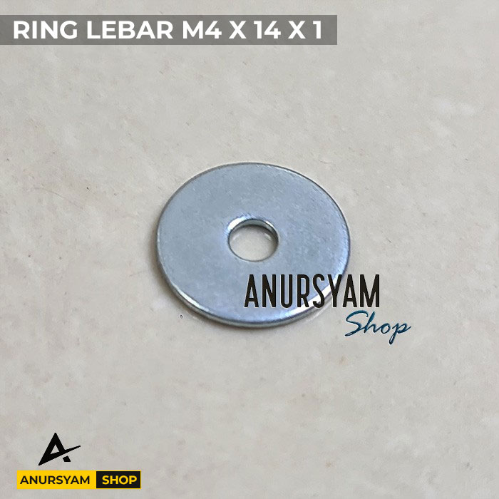 Jual Ring Plat Lebar M4 x 14 x 1 / Ring M4x14 / Ring Plat M4 Lebar ...