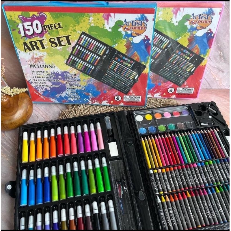Jual 150 art set crayon spidol tas mewarnai alat menggambar melukis ...