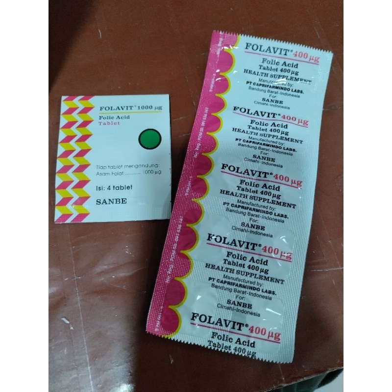 Jual Folavit 1mg strip isi 4 tablet dan 400mg strip isi 10 tablet ...