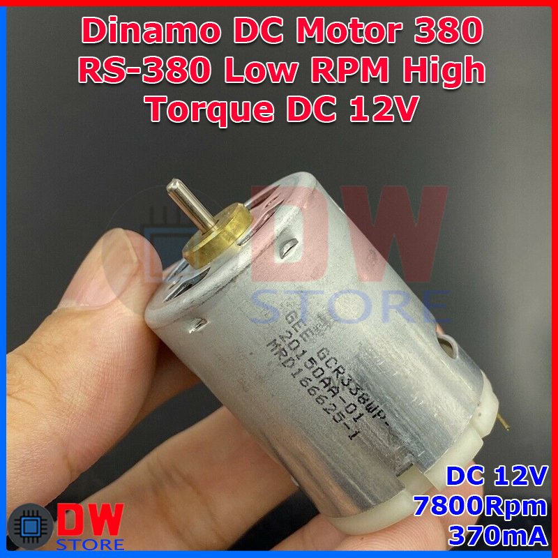Jual Dinamo DC Motor RS380 RS 380 12V Low RPM Speed High Torque ...