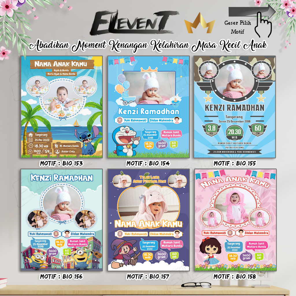 Jual Bikin Biodata Bayi Kayu 30x40cm Foto Gantung Hiasan Dinding ...
