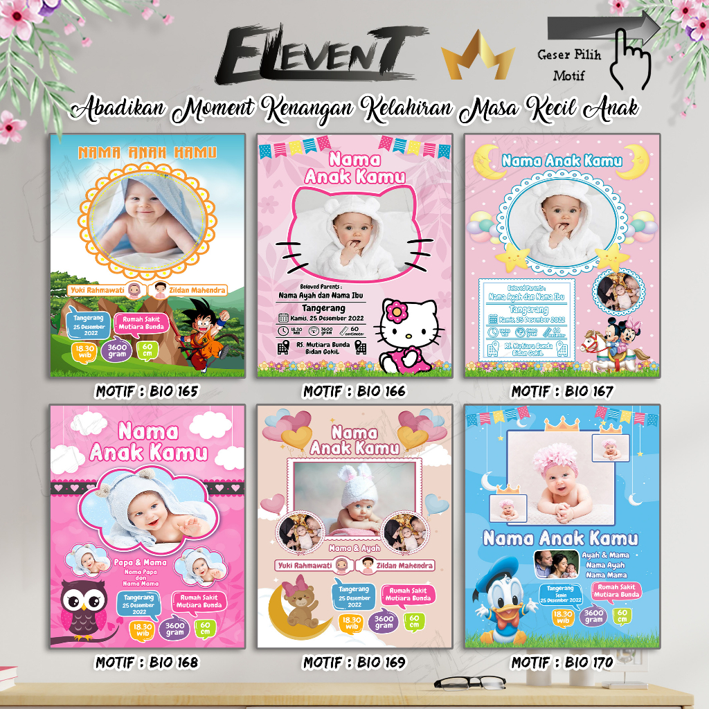 Jual Bikin Biodata Bayi Kayu 30x40cm Foto Gantung Hiasan Dinding ...