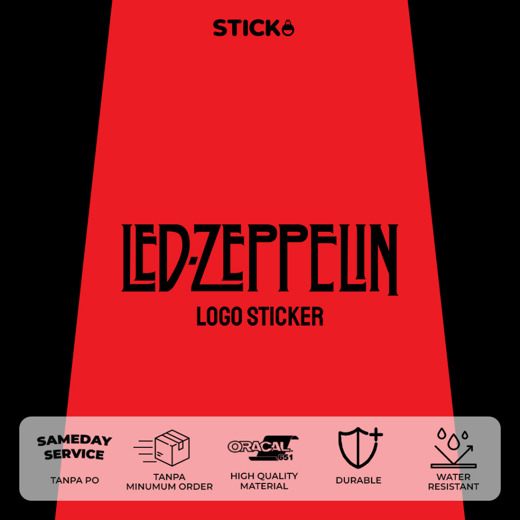 Jual Led Zeppelin Logo Cutting Sticker Vinyl Decal Stiker Band Musik ...