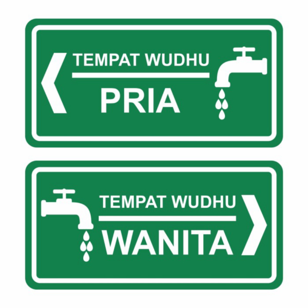 Jual Unik Rambu Sign Plang Tempat Wudhu 40cm x 20cm Plat Alumunium ...