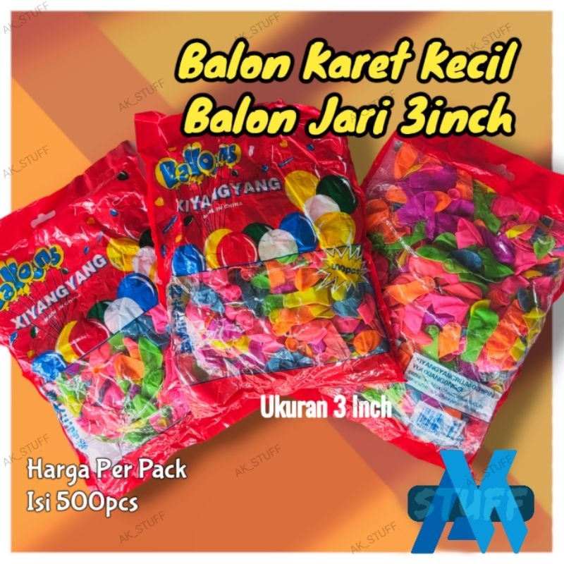 Jual Balon Karet Kecil Balon Jari Isi 500pcs Balon 3 Inch Per Pack ...