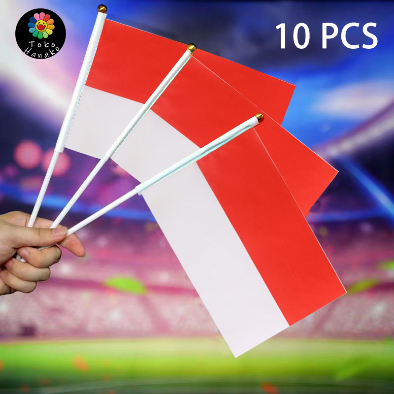 Jual 10pcs Kemerdekaan Bendera merah putih kain Bendera Kain Merah ...