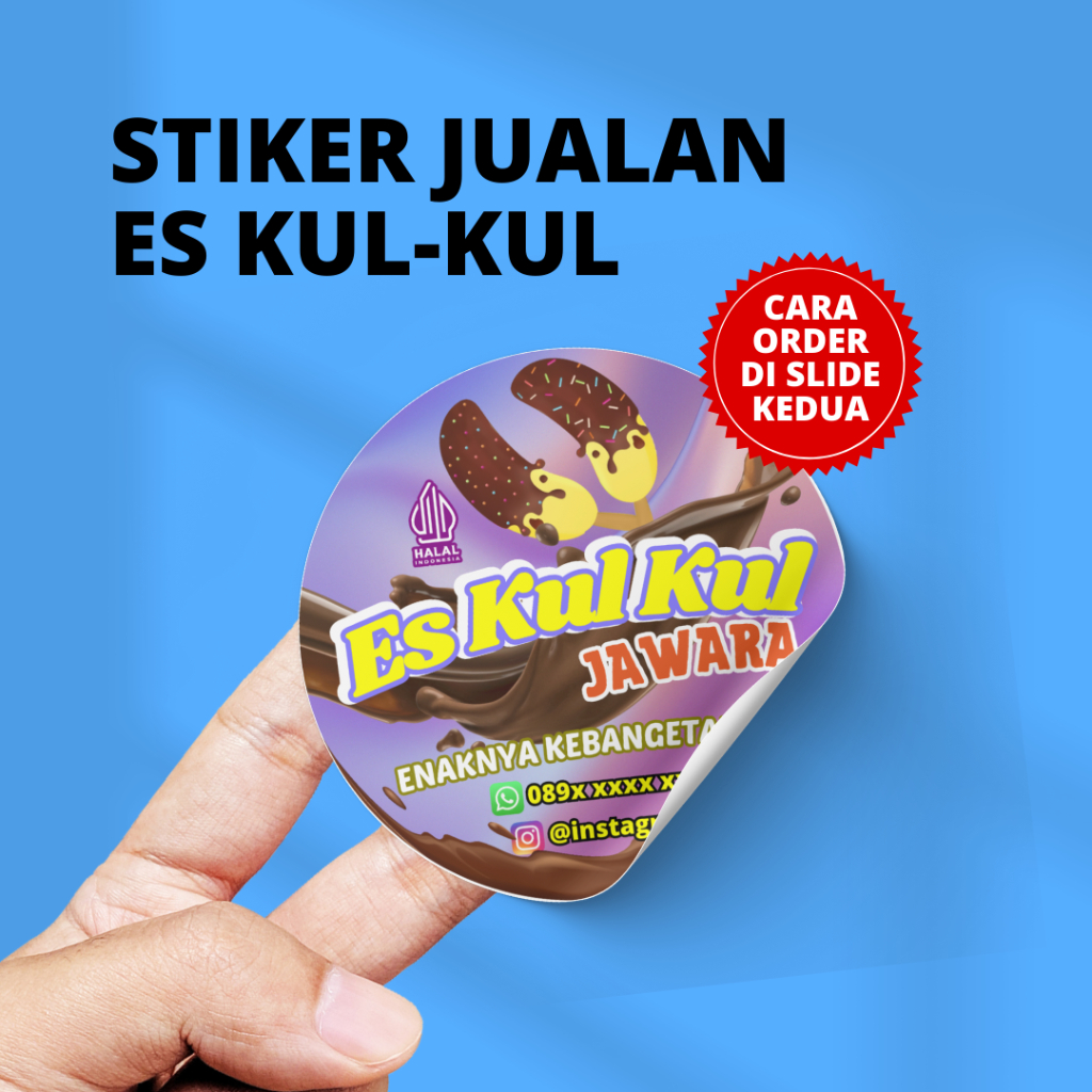 Jual STIKER JUALAN / LOGO ES KUL KUL (Cromo) | Sun Printing (1pcs ...