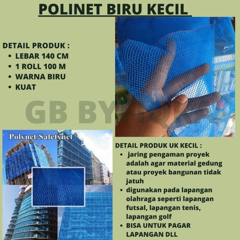 Jual Polinet Jaring Biru Kecil Lebar 1.4M Kasa Pengaman Proyek Bangunan ...