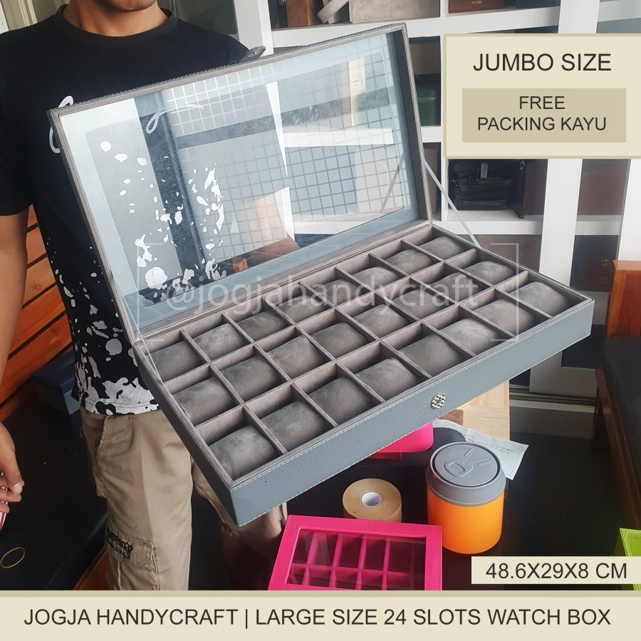 Jual JUMBO SIZE Kotak Tempat Jam Tangan Isi 24 Slot / Watch Box / Box Jam | Shopee Indonesia