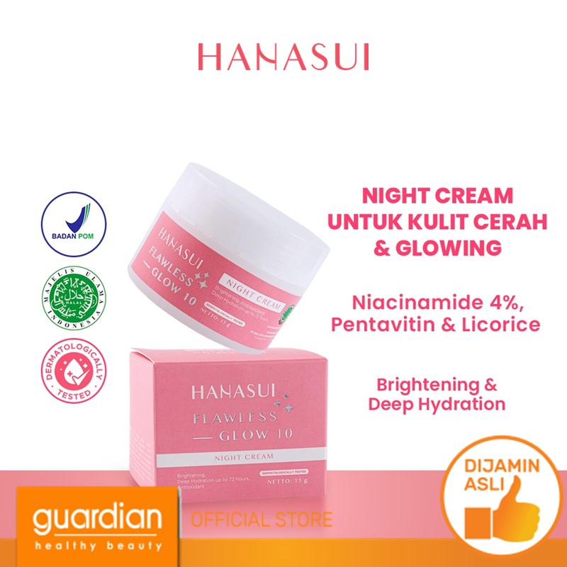 Jual Hanasui Flawless Glow 10 Night Cream / Krim Malam untuk Kulit ...