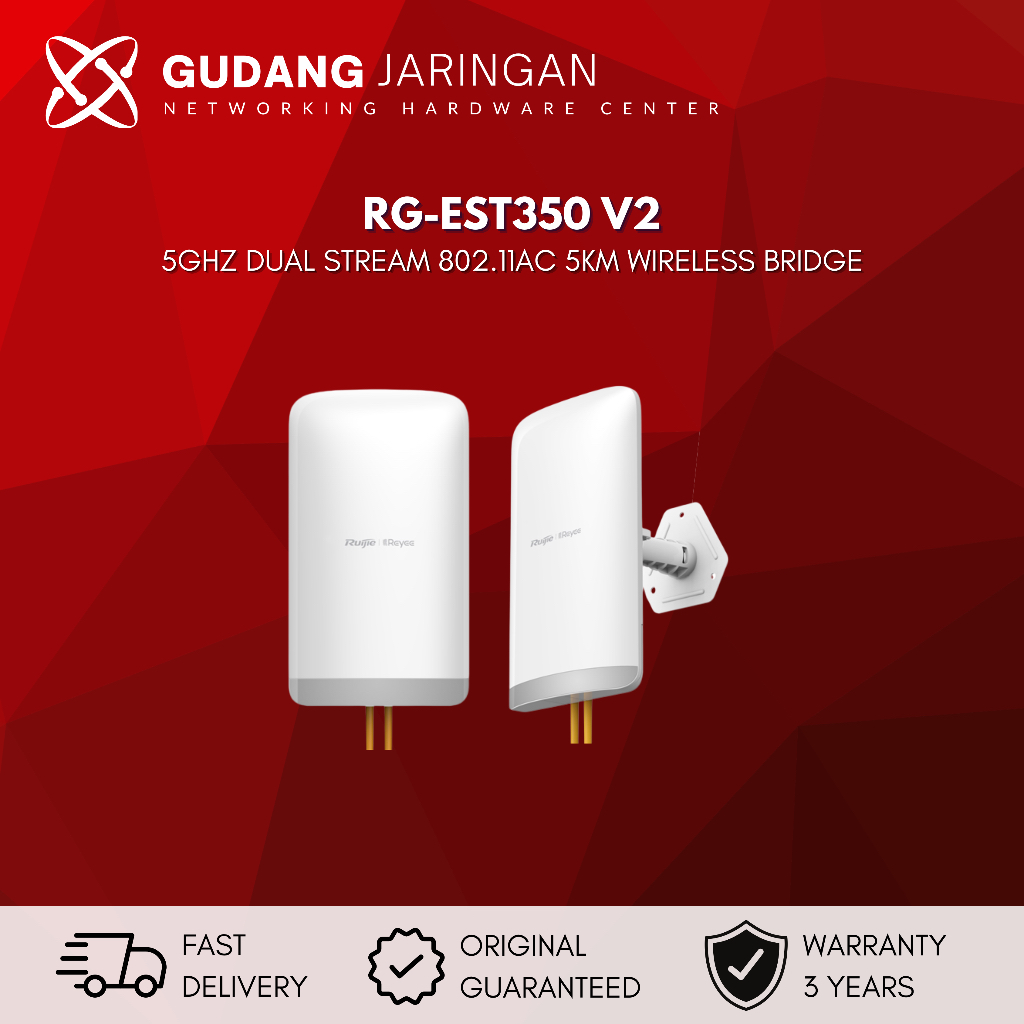 Jual RG-EST350 V2 RUIJIE REYEE 5GHZ DUAL-STREAM 5KM WIRELESS BRIDGE ...