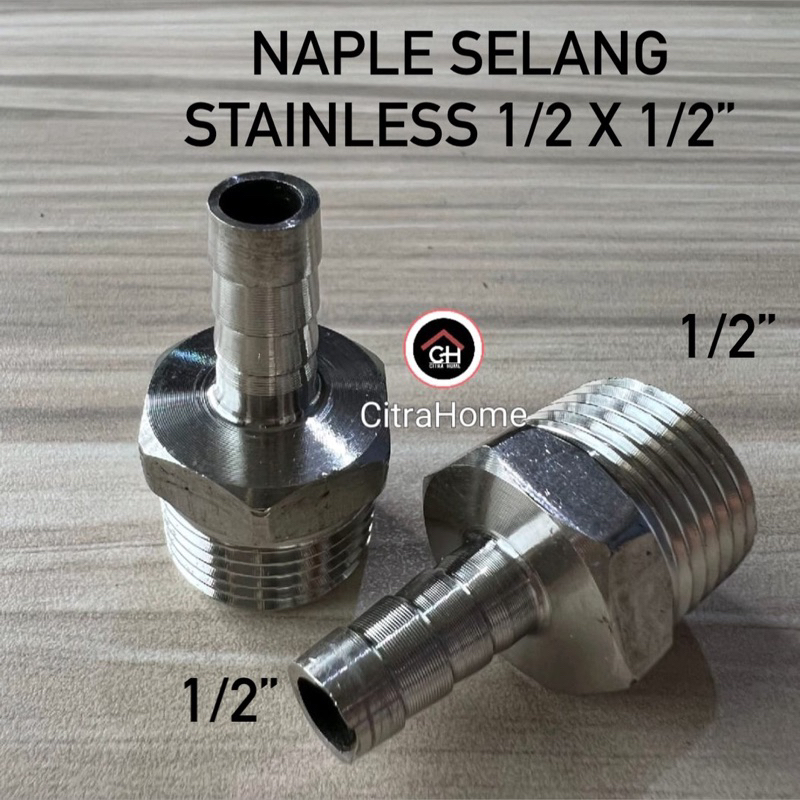 Jual Naple Selang Stainless 1/2 x 1/2” | Shopee Indonesia